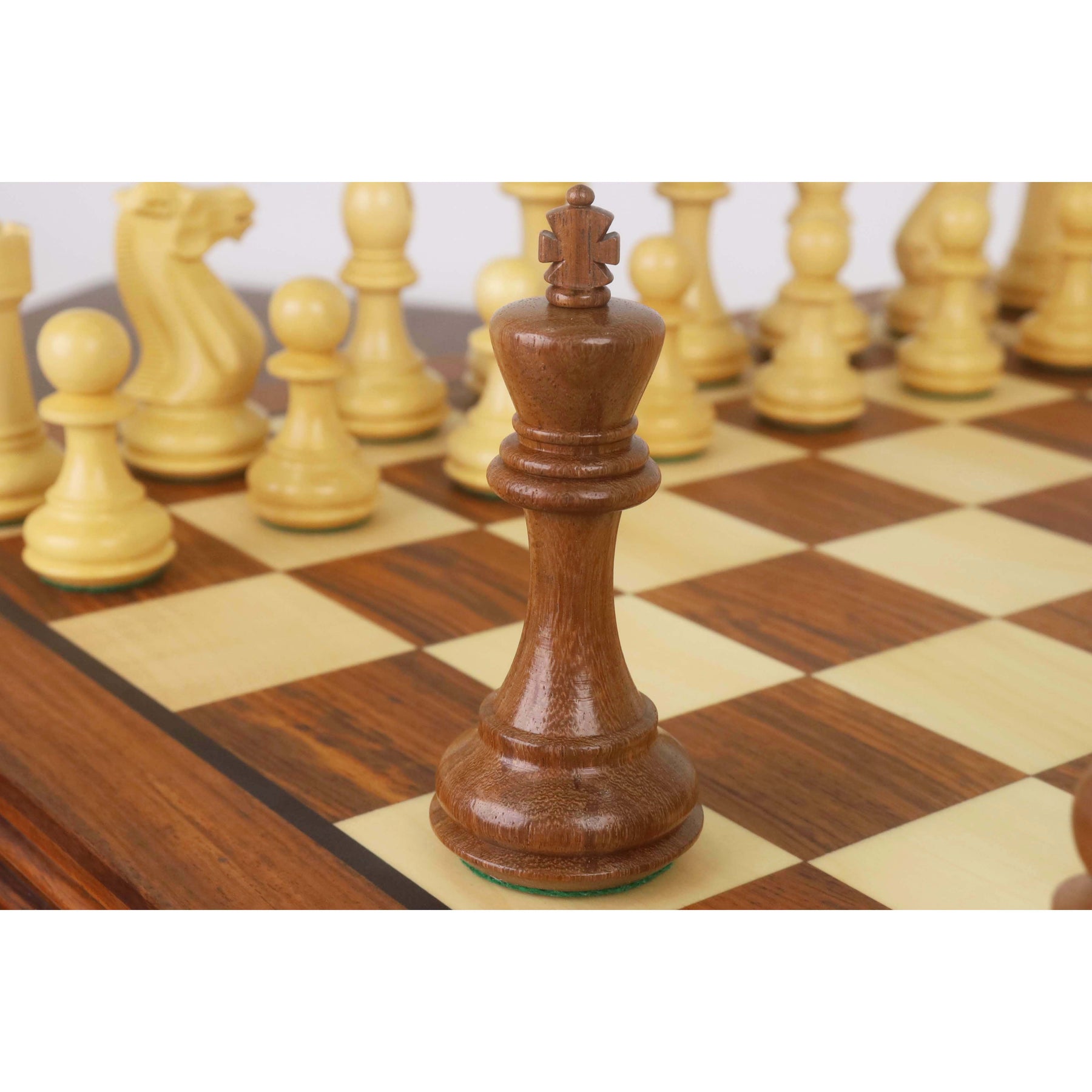 20” Legacy Golden Rosewood Chess Board Combo Set with 4.1" Staunton Ch