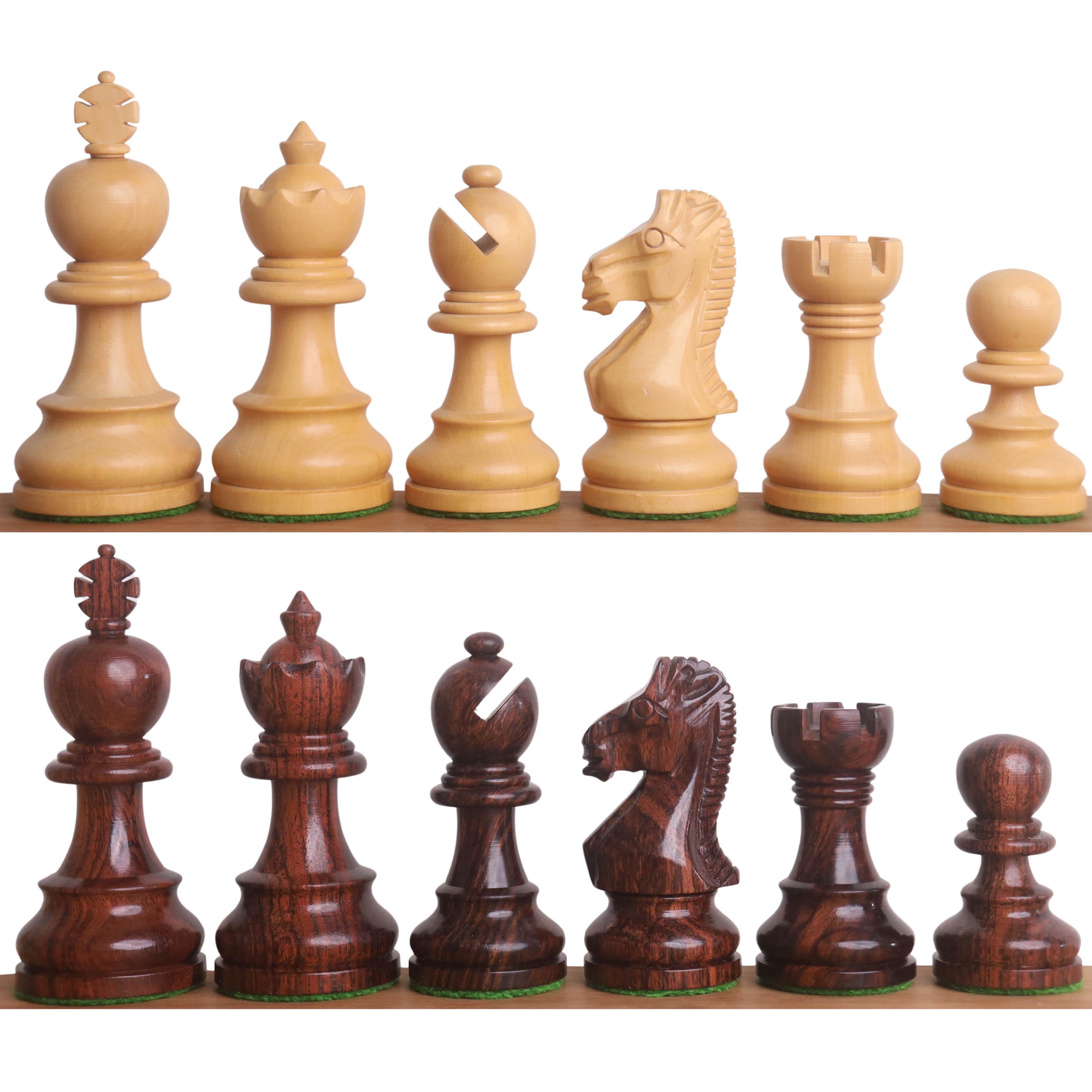 3.3" Taj Mahal Staunton Chess Set- Chess Pieces Only - Rosewood & Boxw