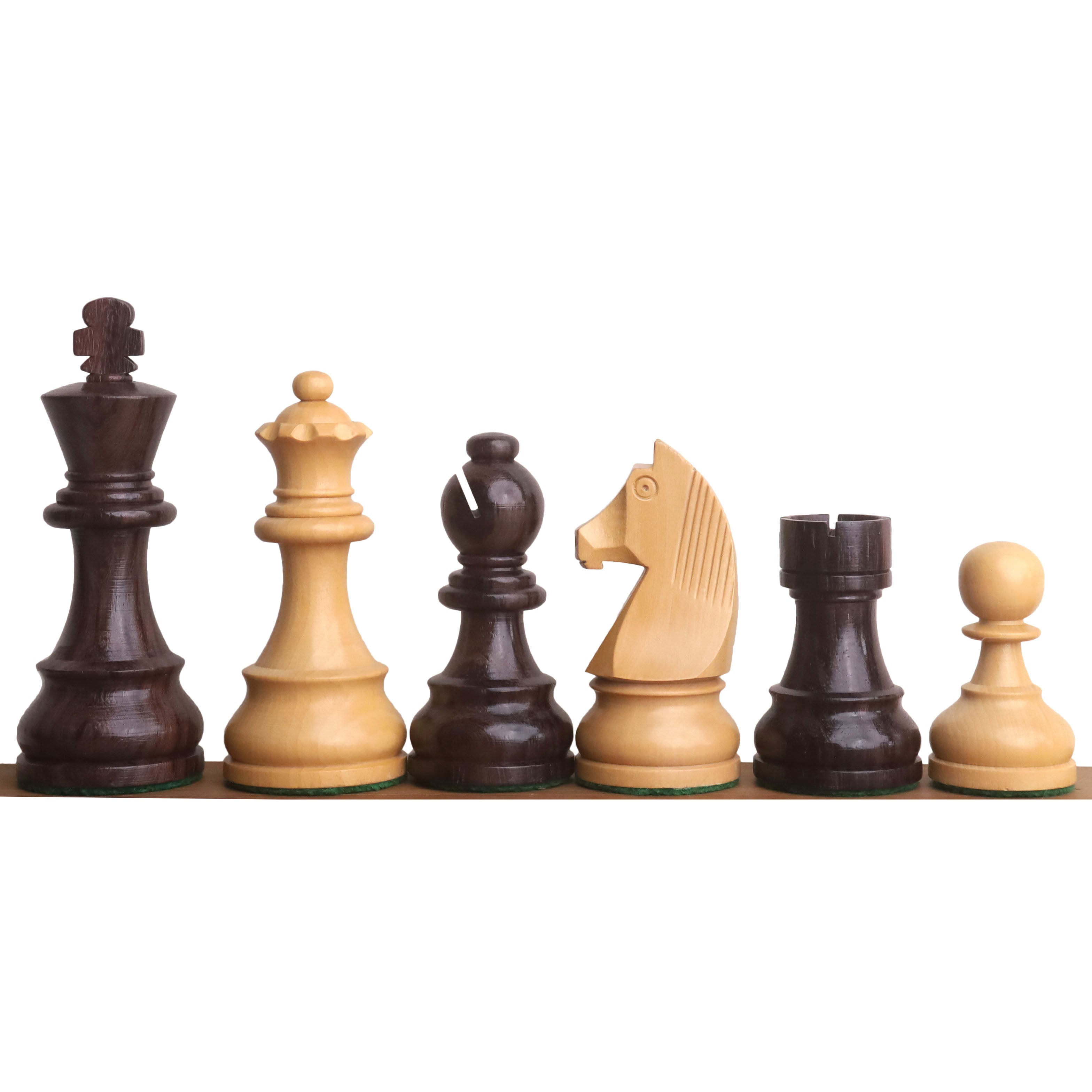 3.9" Tournament Chess Set- Chess Pieces Only - Rosewood with Extra Que