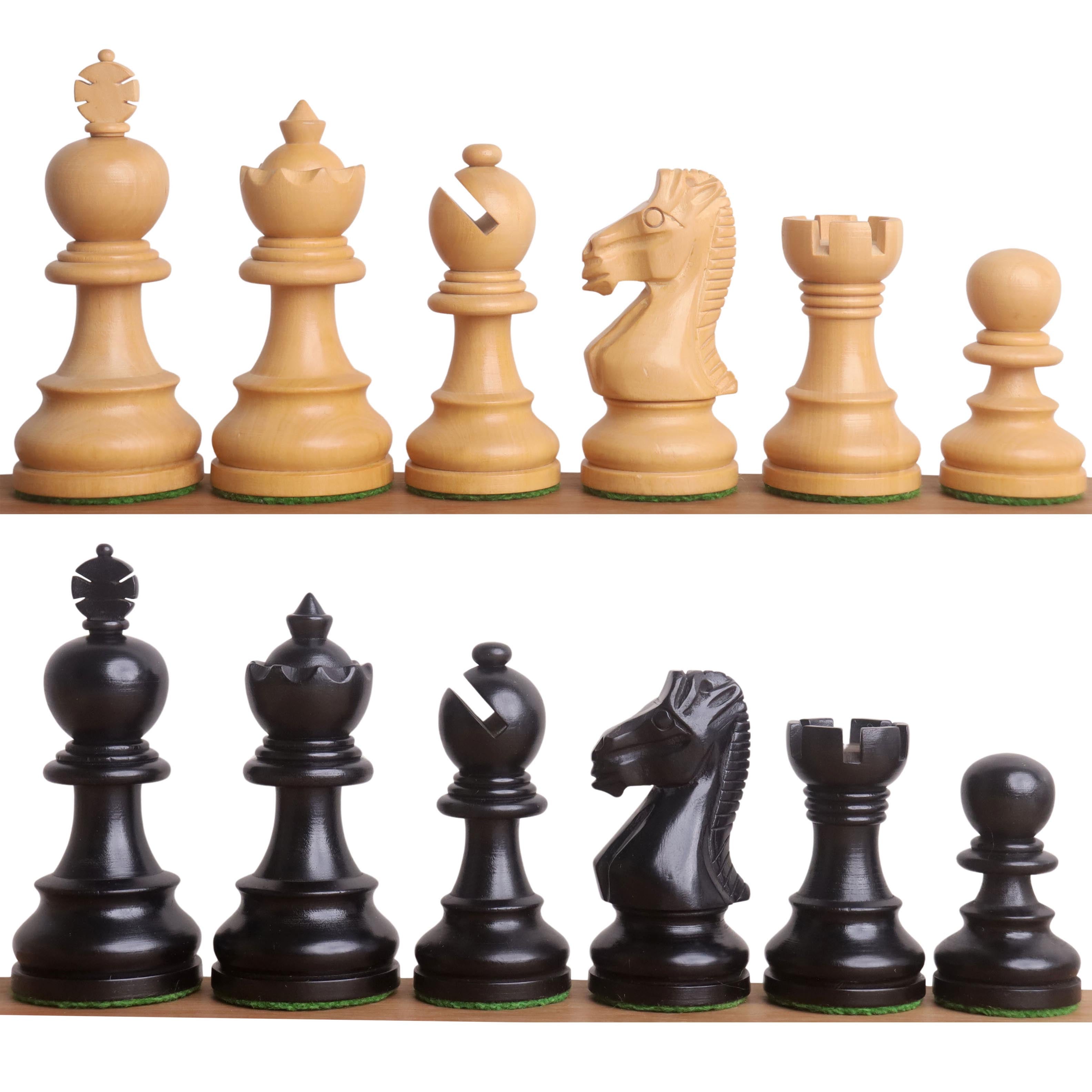 3.3" Taj Mahal Staunton Chess Set- Chess Pieces Only - Ebonised Boxwoo