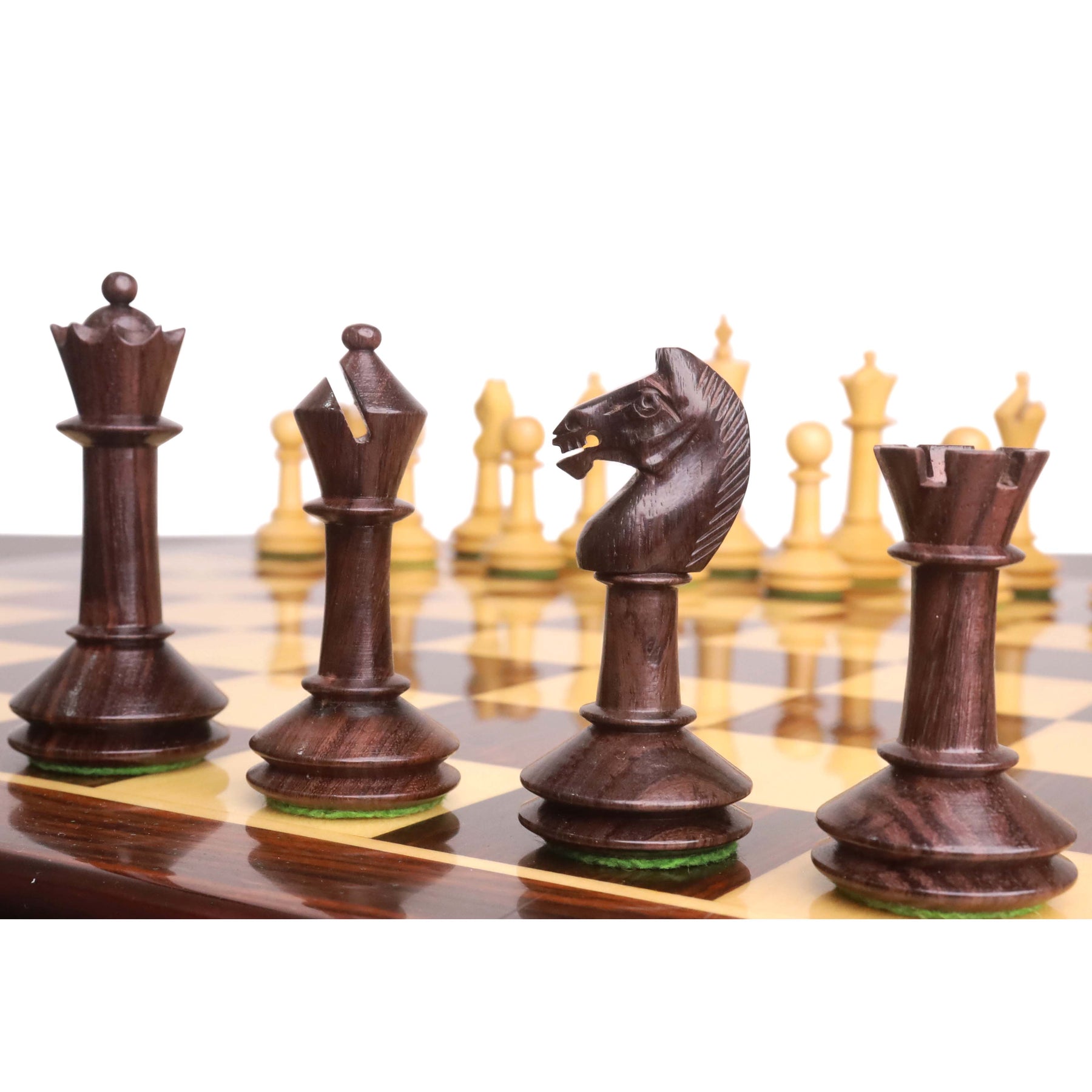 3.5" Monolith Miniature Chess Set- Chess Pieces Only - Rosewood & Boxw