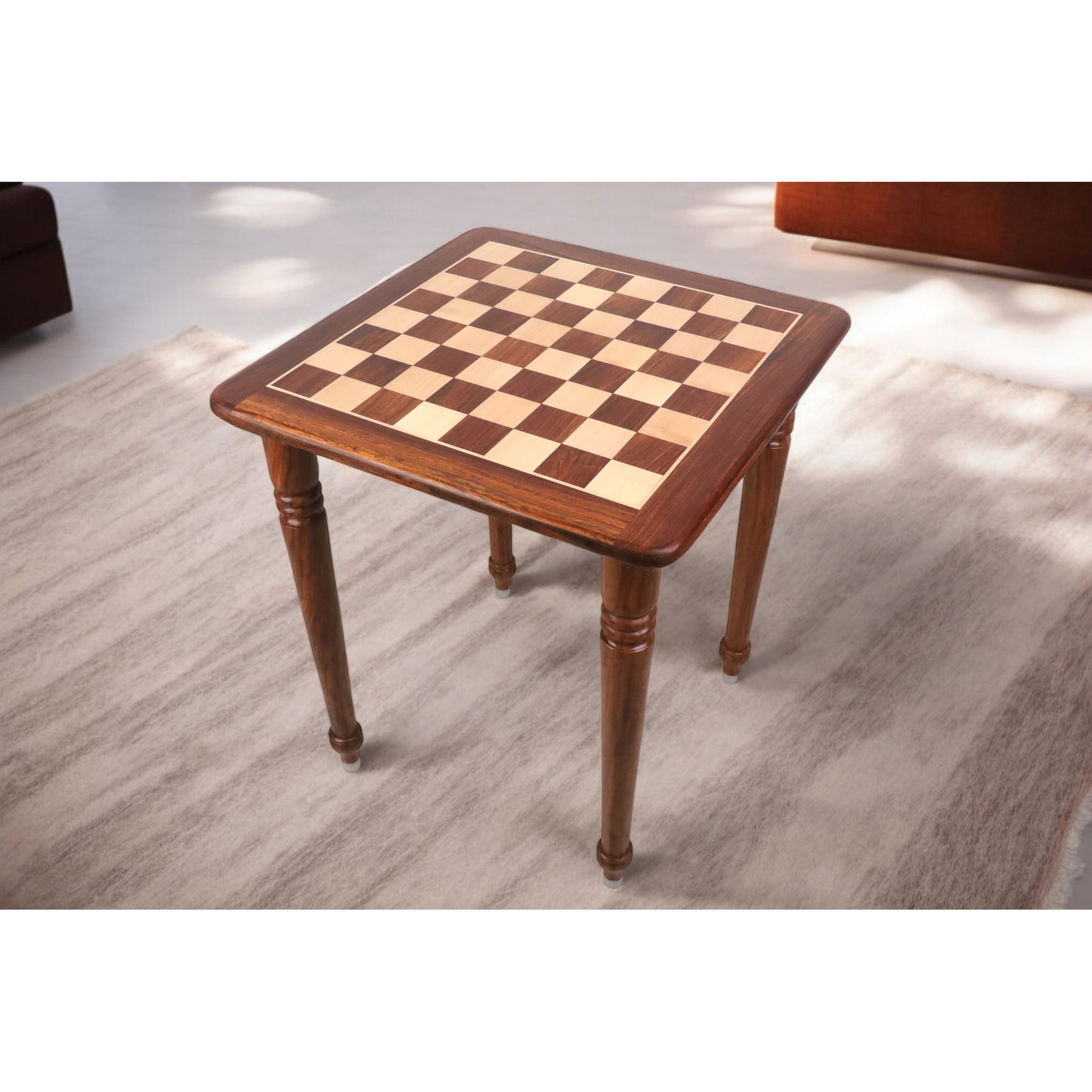 Combo of 22" Tournament Golden Rosewood Chess Board Table - 25" Height