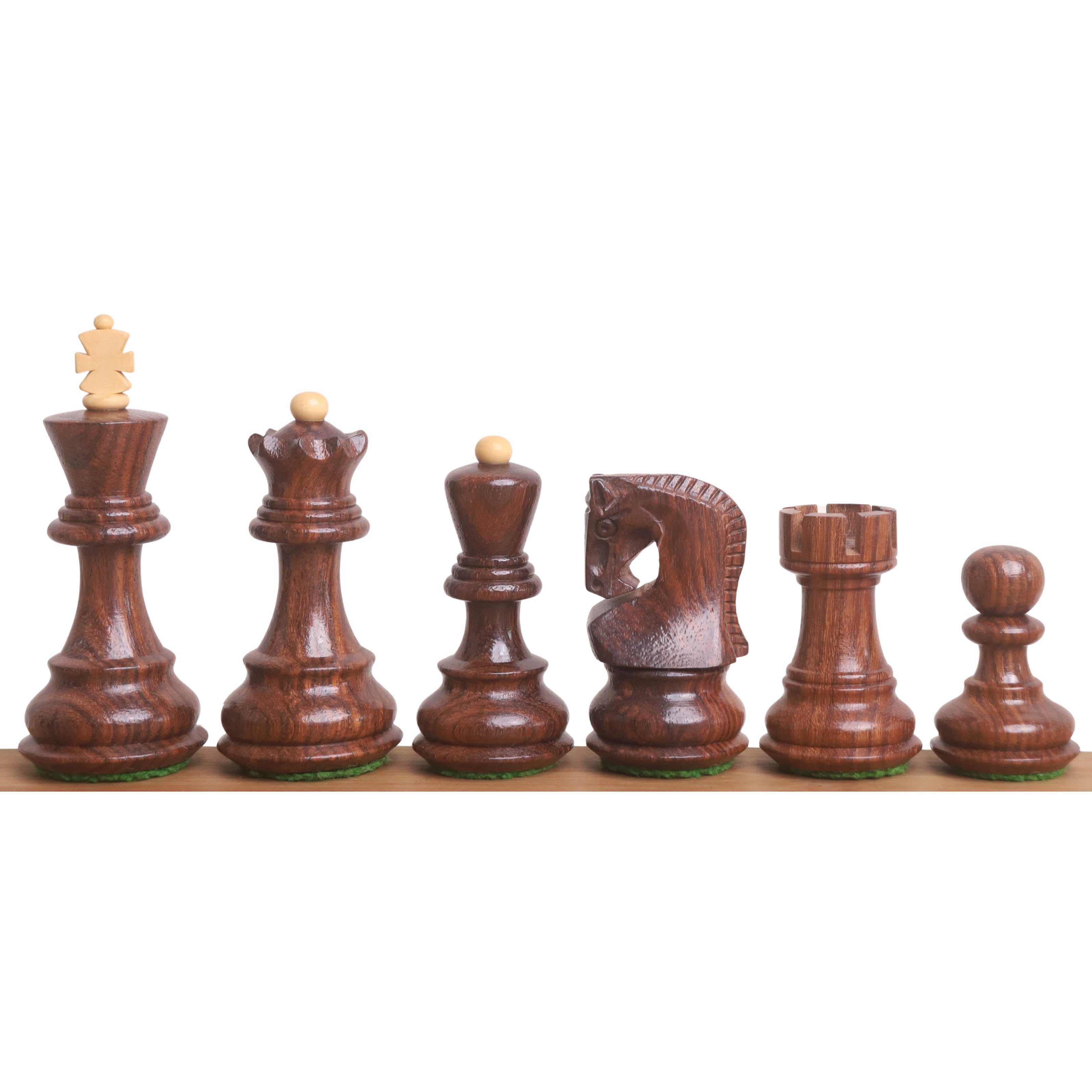 Combo of 3.1" Russian Zagreb Chess Set - Pieces in Golden Rosewood wit