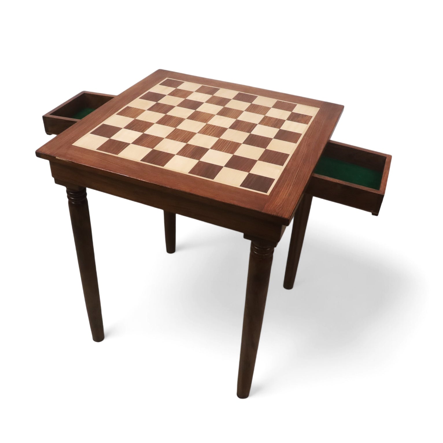 23" Tournament Chess Board Table with Drawers - 27" Height - Golden Ro