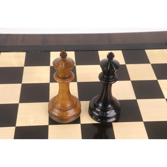 The Giant 1849 Staunton Chess Set- Pieces Only- Ebony & Distressed Box
