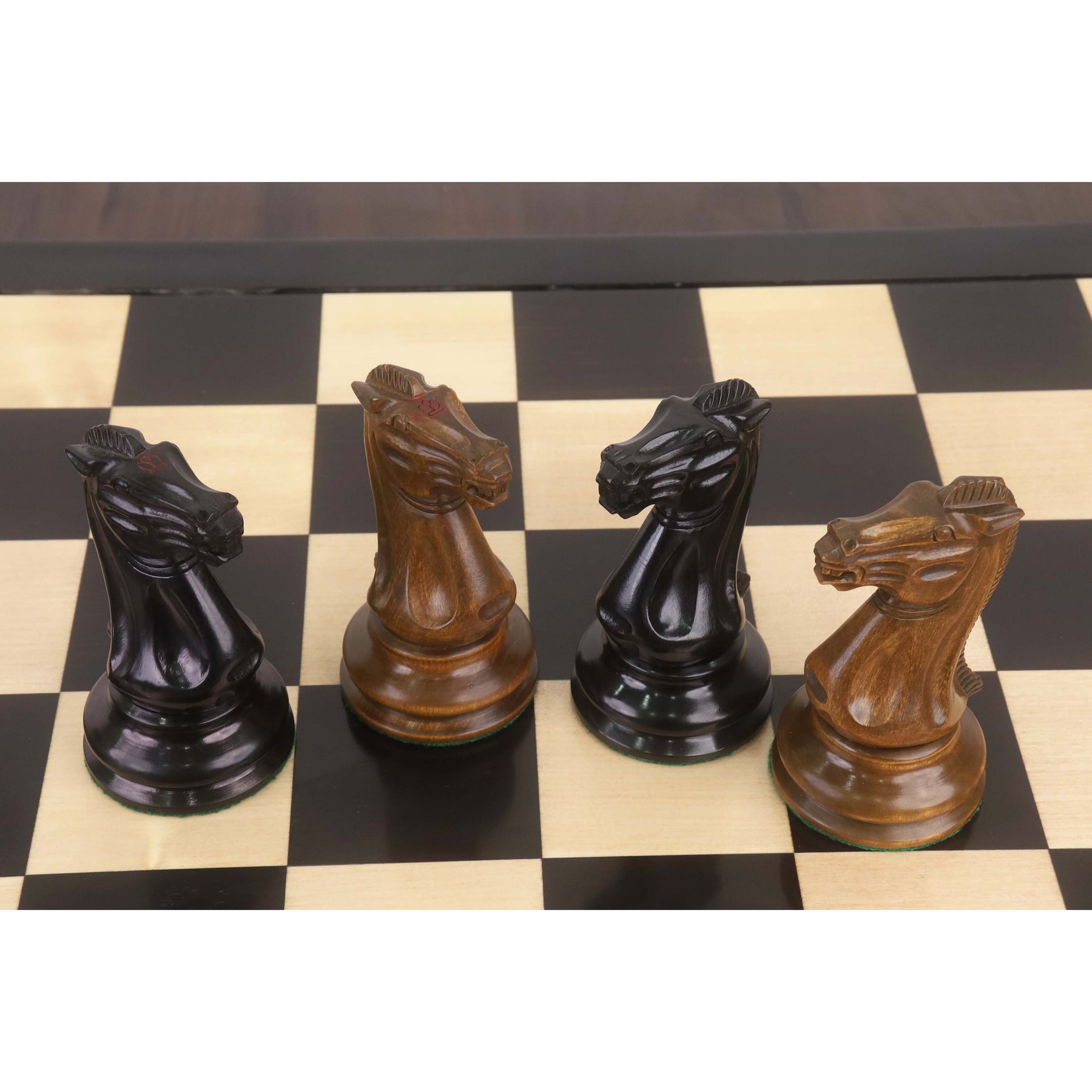 The Giant 1849 Staunton Chess Set- Pieces Only- Ebony & Distressed Box