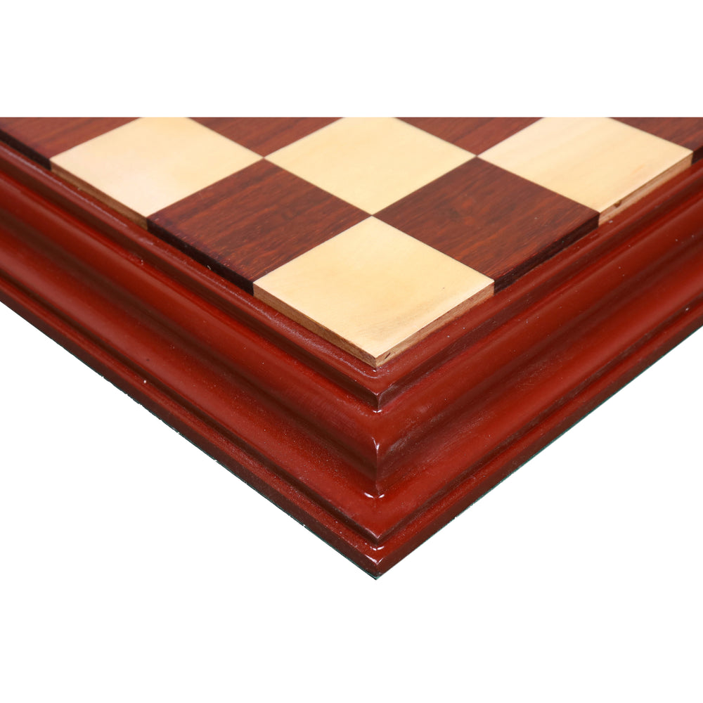 21" Bud Rosewood & Maple Wood Luxury Chessboard with Carved Border