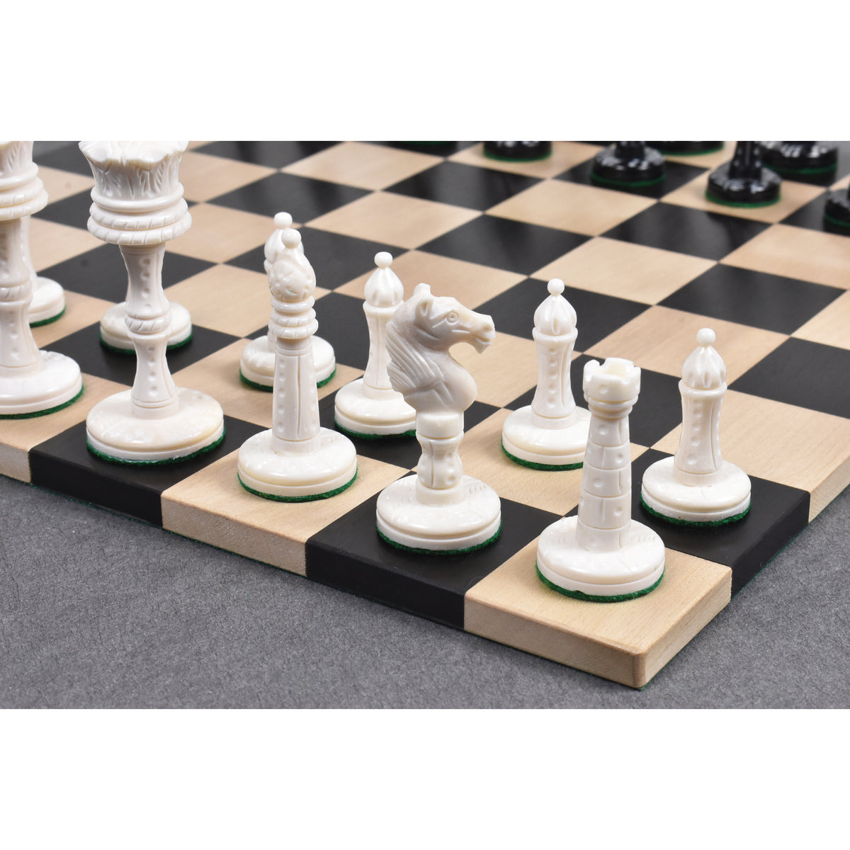 3.6″ Victorian Era Pre Camel Bone Staunton Chess Pieces – royalchessmall
