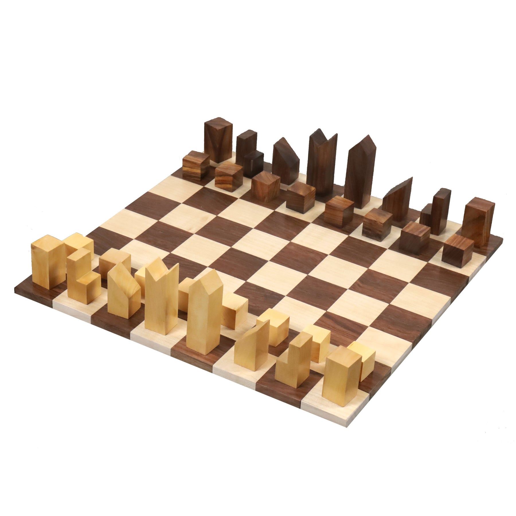 Lanier Graham Golden Rosewood Chess Pieces & Chess Board