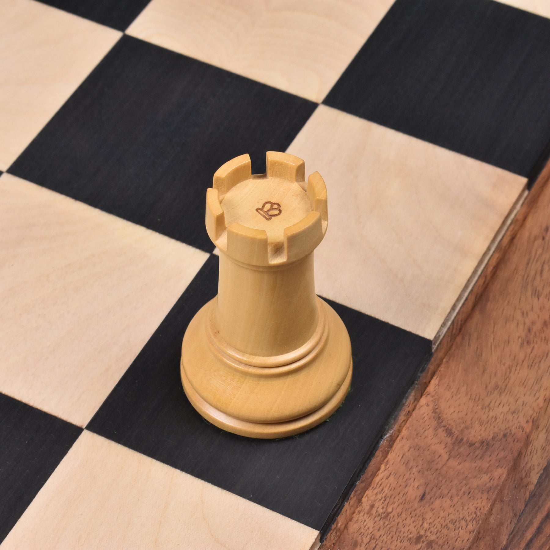 Lessing Staunton Chess Pieces Only Set - Natural Ebony Wood