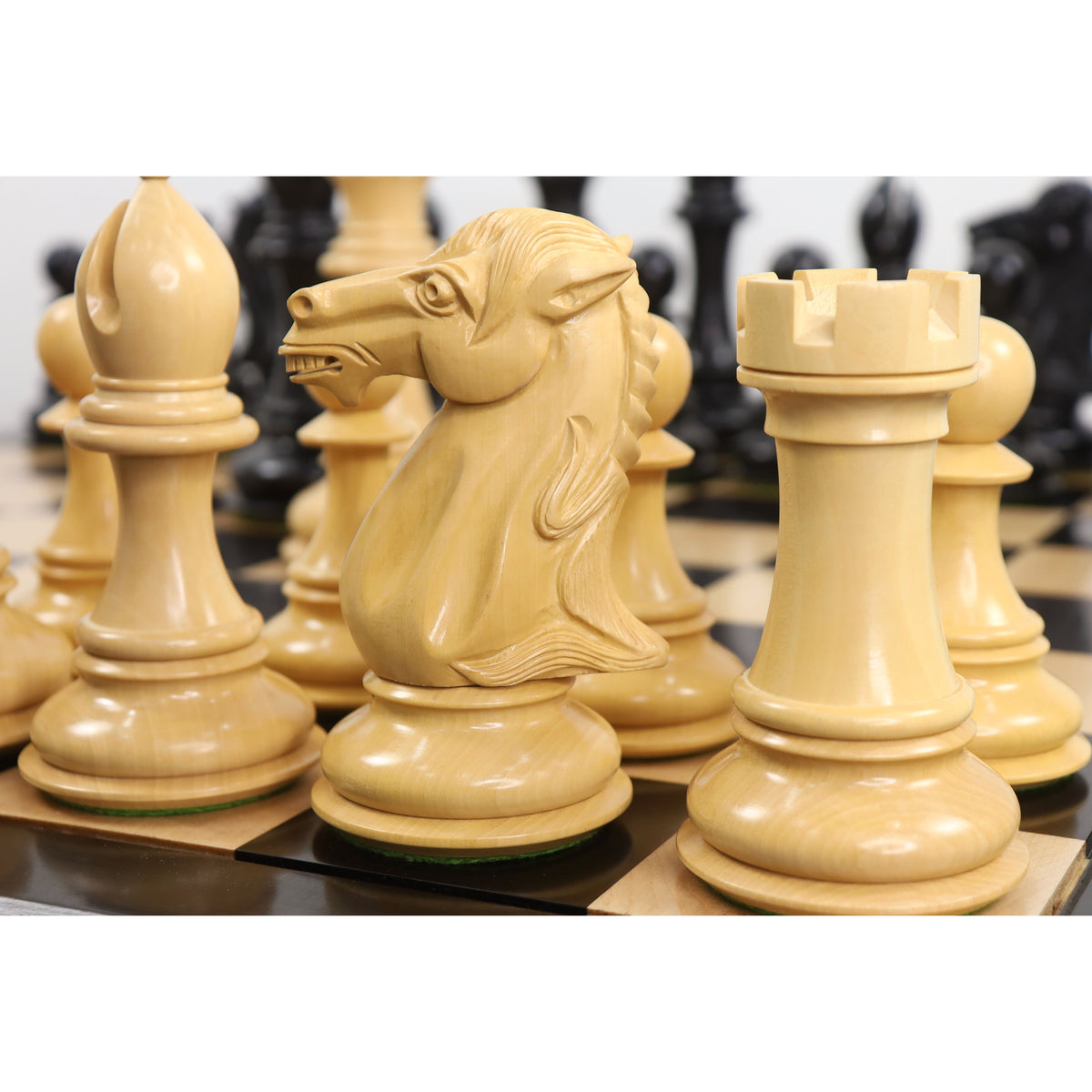 Combo of 6.1" Mammoth Luxury Staunton Chess Set - Pieces in Ebony Wood