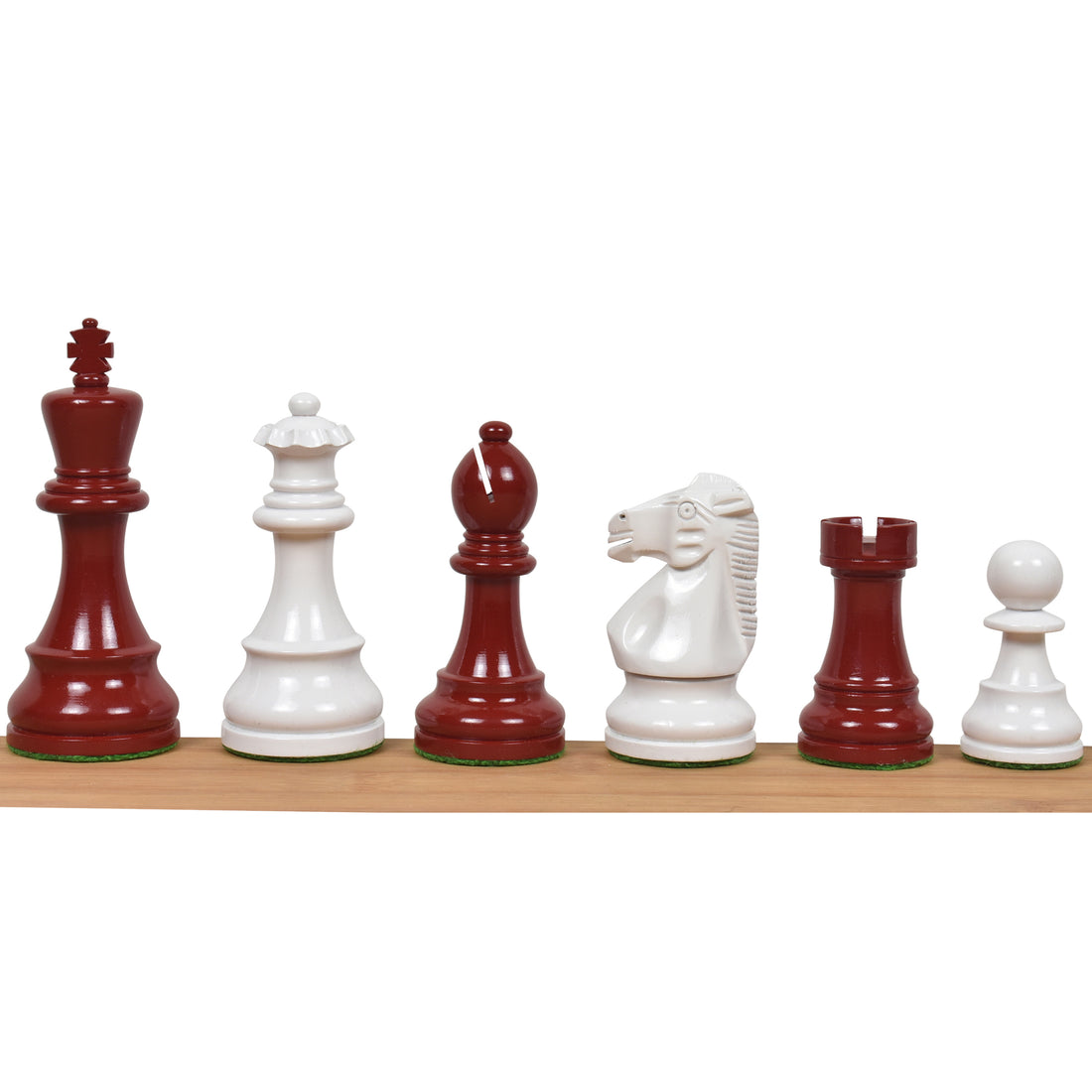3.8" Prime Staunton Chess Set- Chess Pieces Only - Burgundy and White