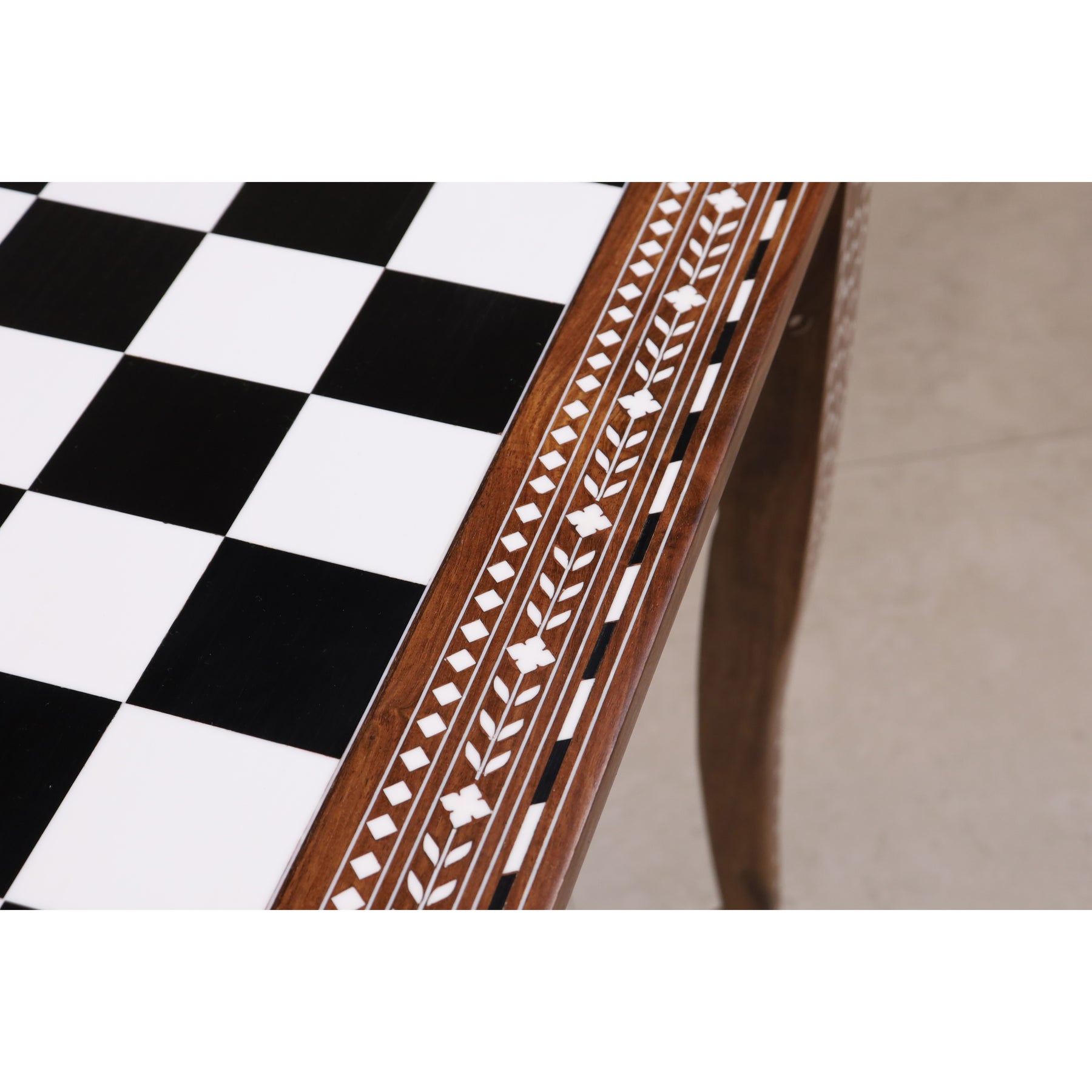 21" Players Wooden Chess Board Table - 27" Height - Golden Rosewood