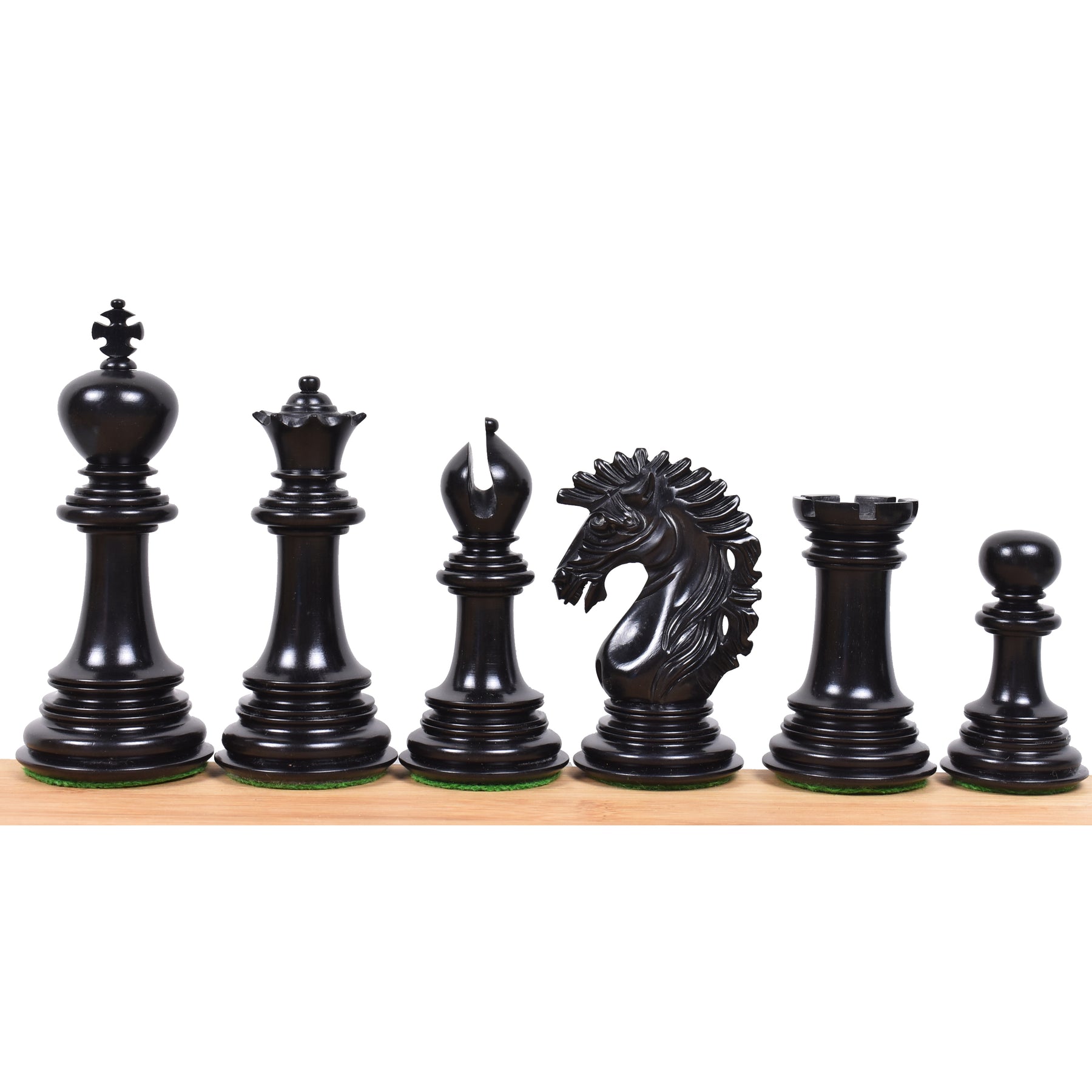 4.6" Mogul Staunton Luxury Chess Pieces Only Set - Ebony Wood