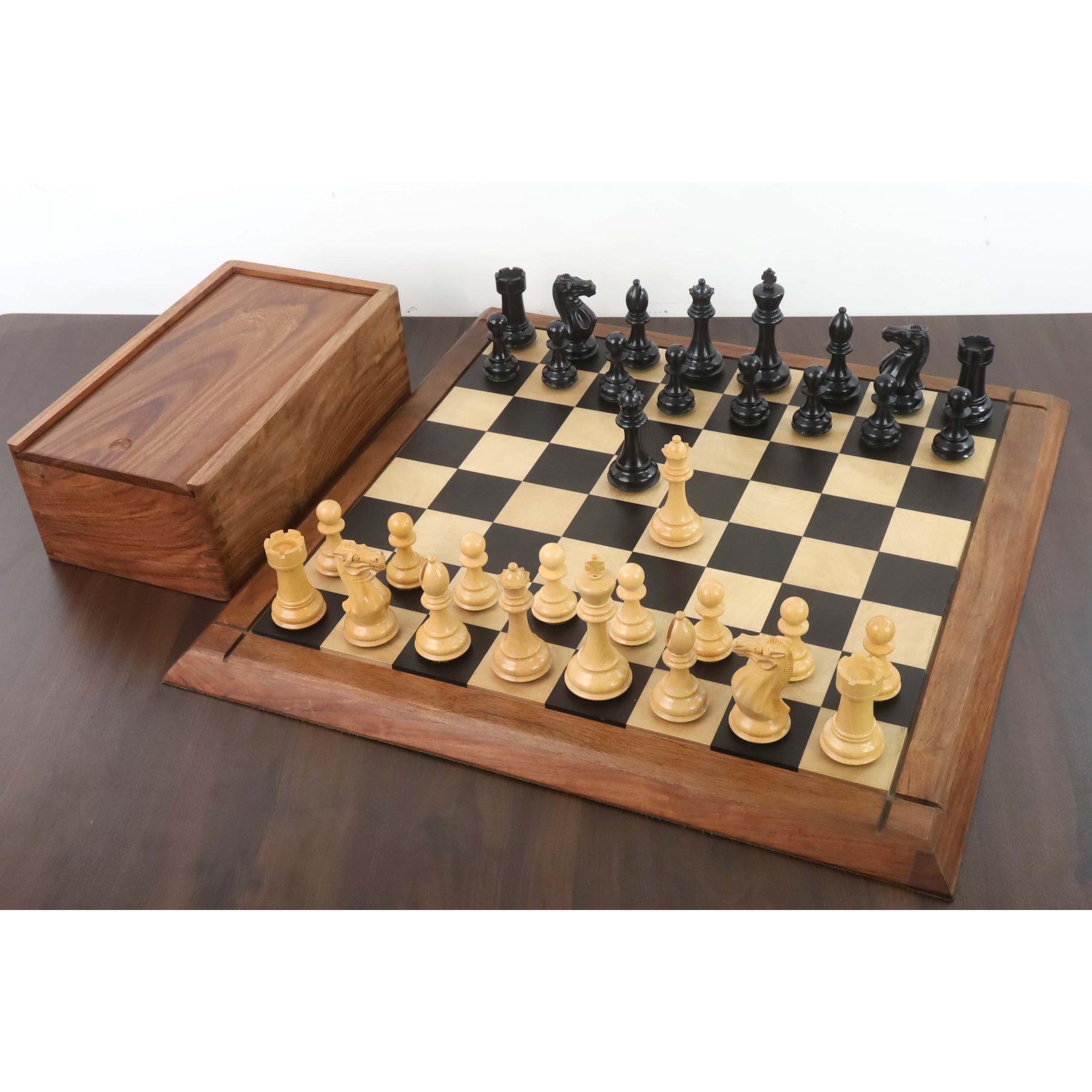 4.1" Pro Staunton Weighted Wooden Chess Set- Chess Pieces Only - Eboni
