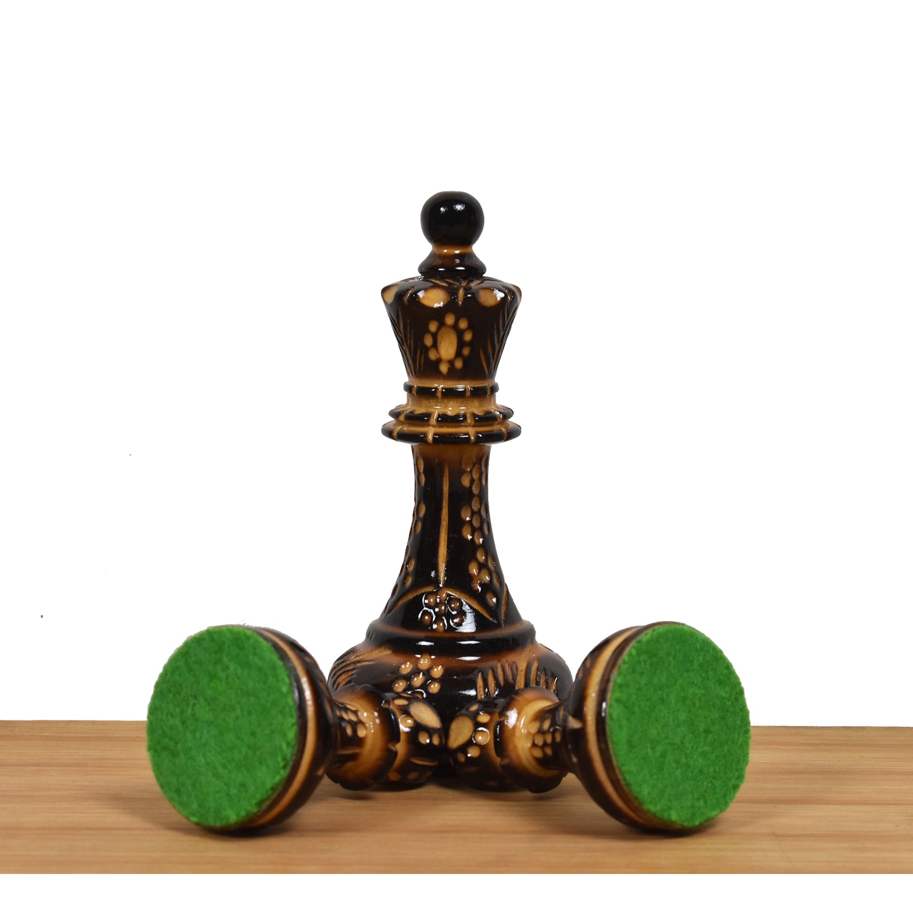 1970s' Dubrovnik Hand Carved Lacquered Chess Pieces Set