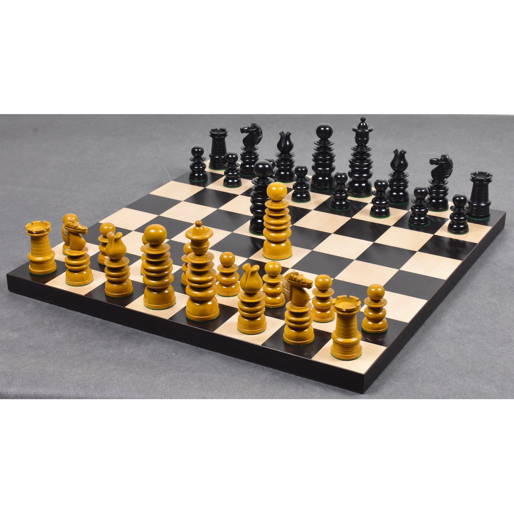 4.3" St. George Pre-Staunton Antiqued Boxwood Chess Pieces