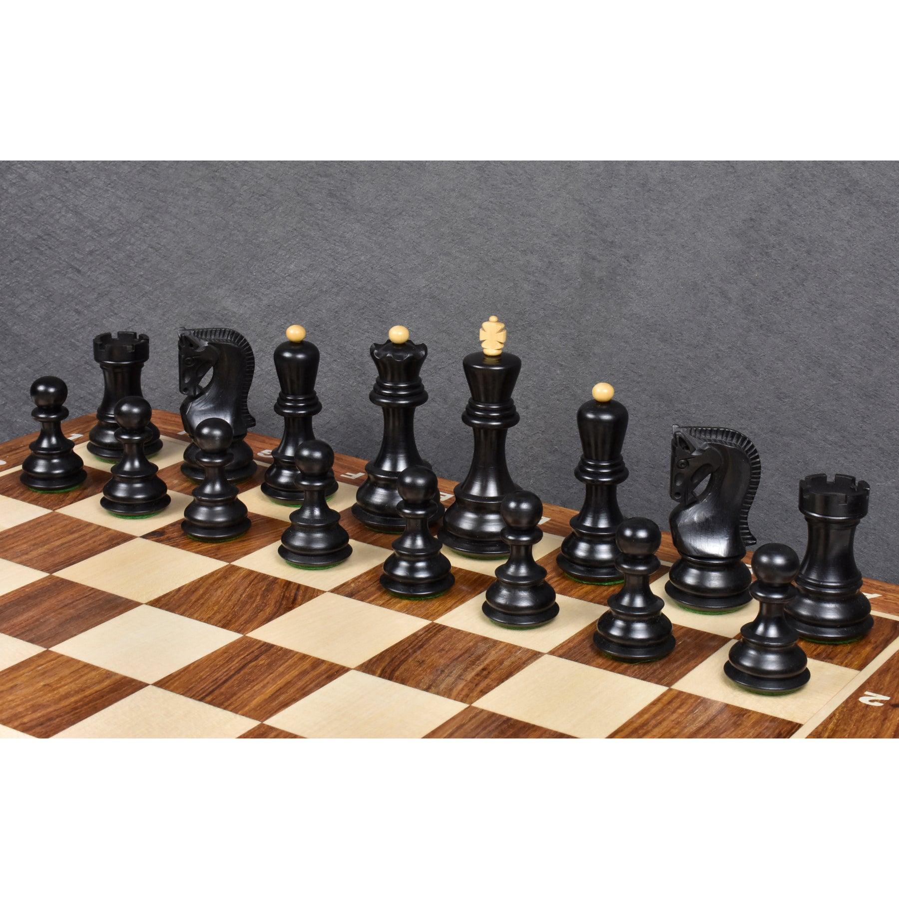 3.9" Russian Zagreb 59' Chess Set - Ebonised Wood Pieces Only