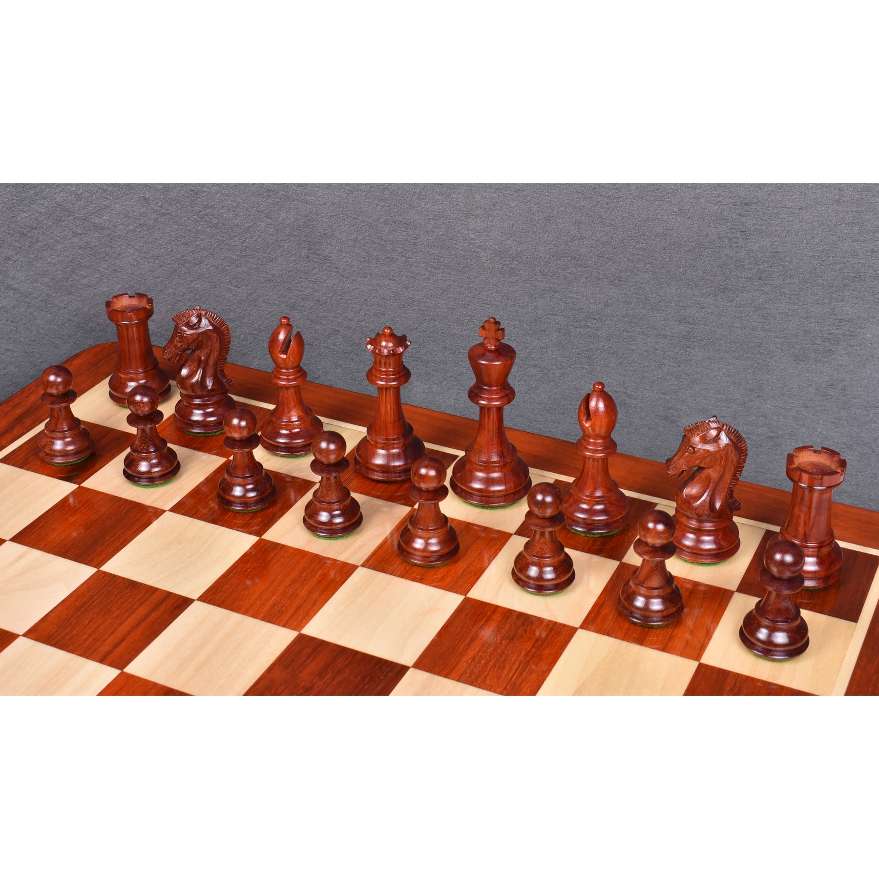 3.9" Craftsman Staunton Chess Pieces - Double Weighted Bud Rosewood