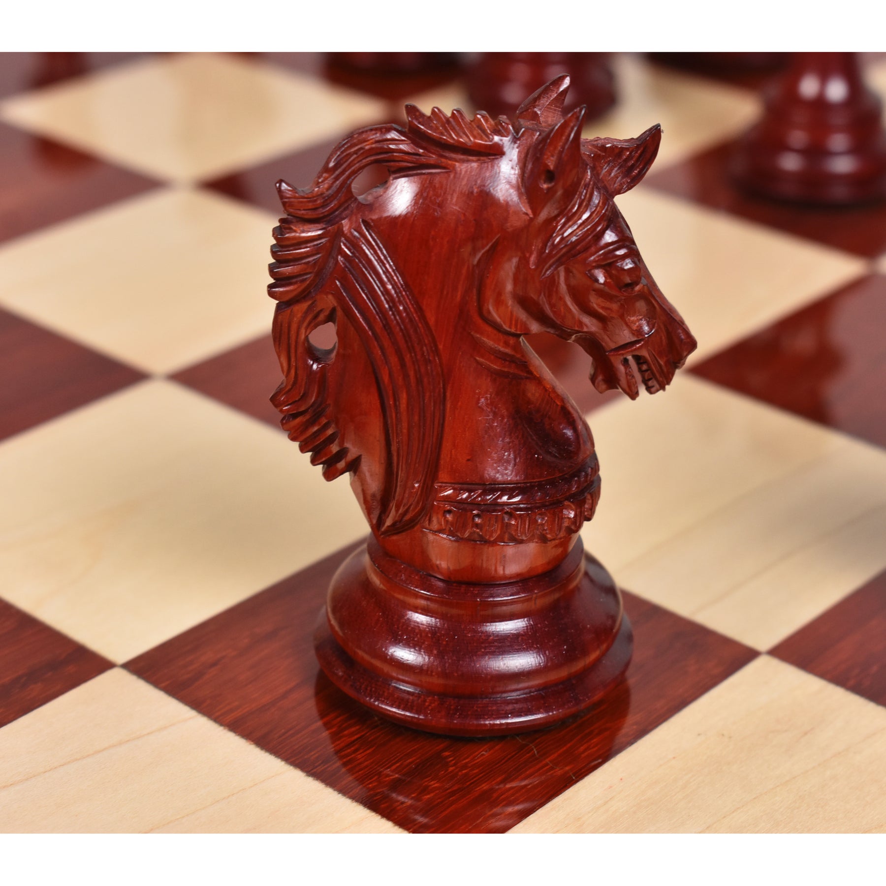 4.6" Prestige Bud Rosewood Luxury Staunton Chess Pieces Only