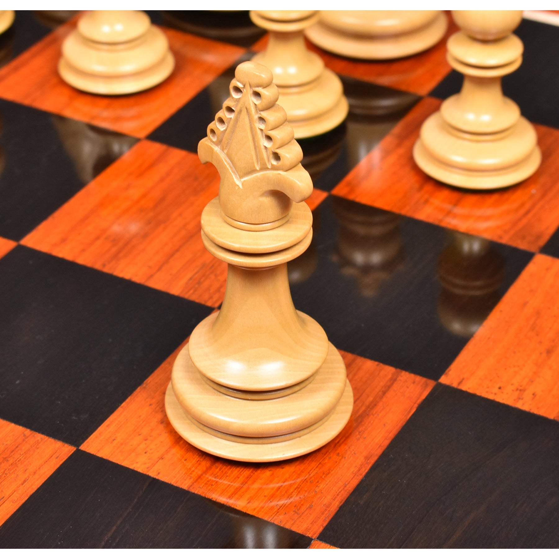 4.5″ Carvers’ Art Triple Weighted Bud Rosewood Luxury Chess Pieces