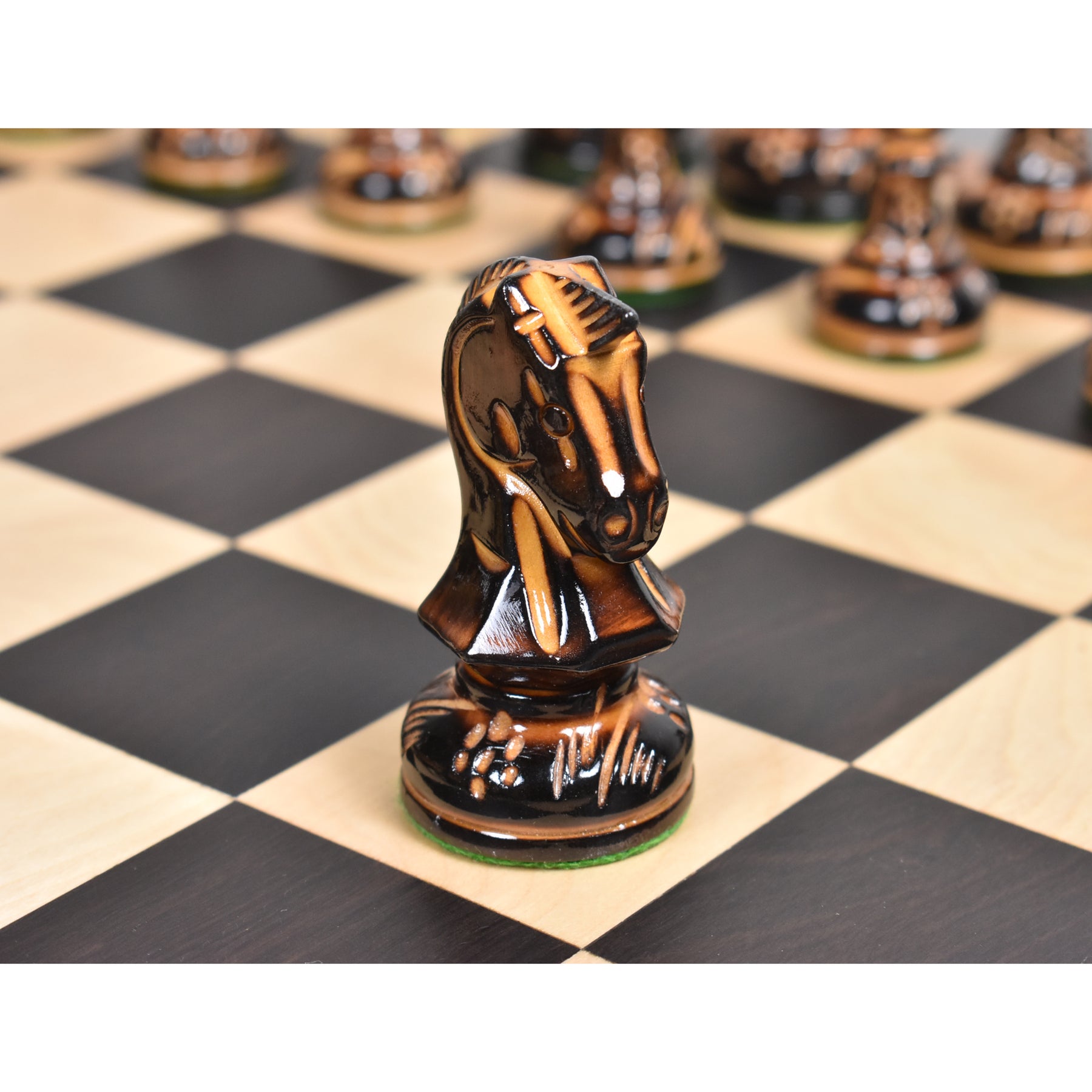 1970s' Dubrovnik Hand Carved Lacquered Chess Pieces Set