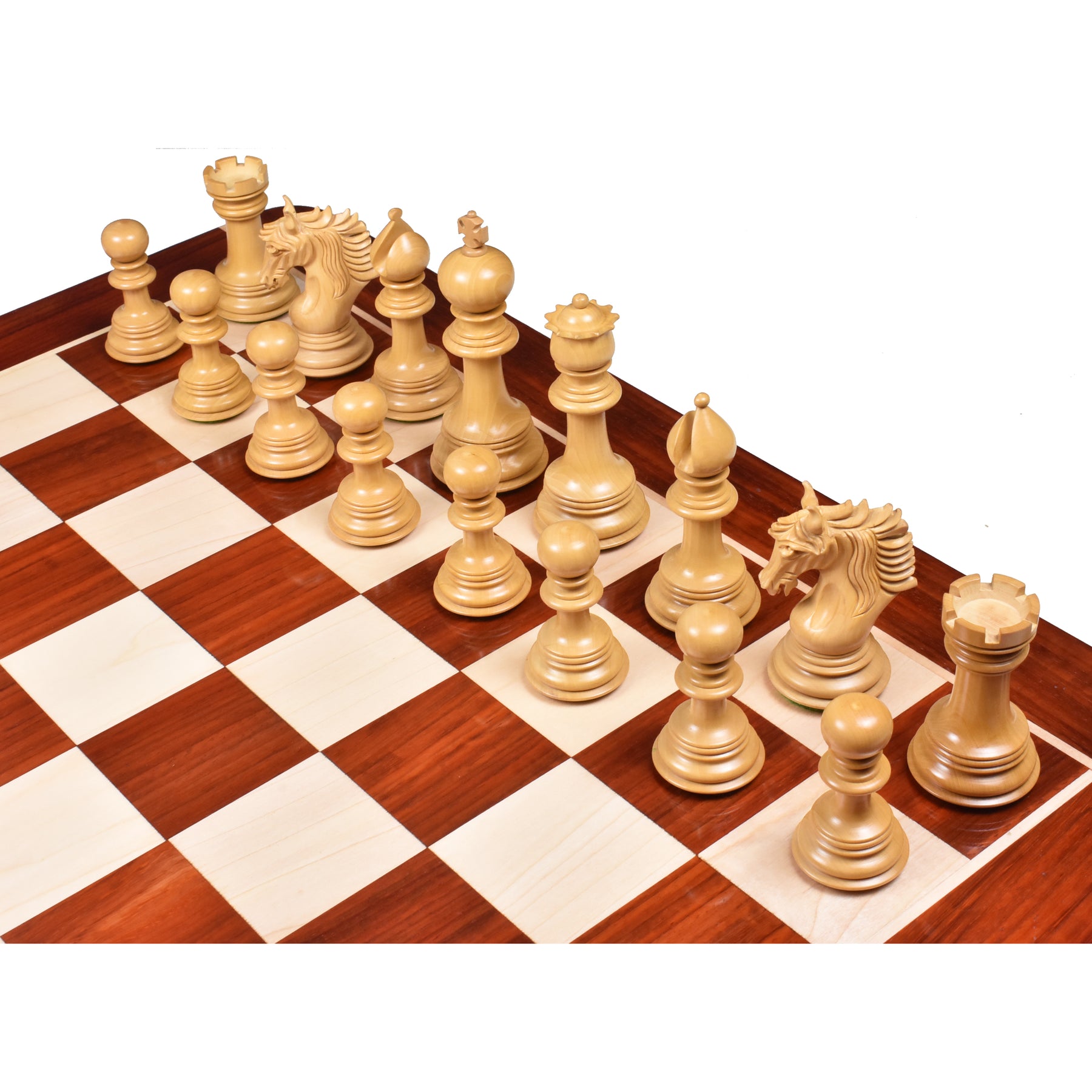 4.6" Arthur Bud Rosewood Luxury Staunton Chess Pieces Only