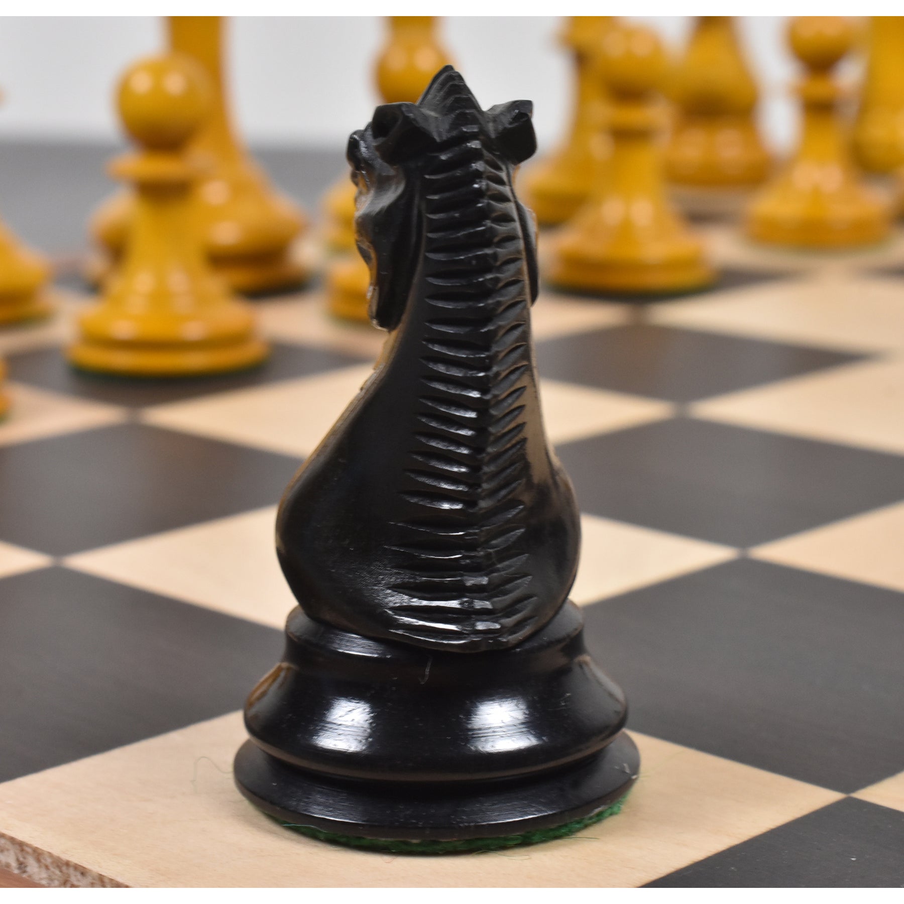 3.5" 1852-55 Harrwitz Staunton Antiqued Boxwood & Ebony Chess Set