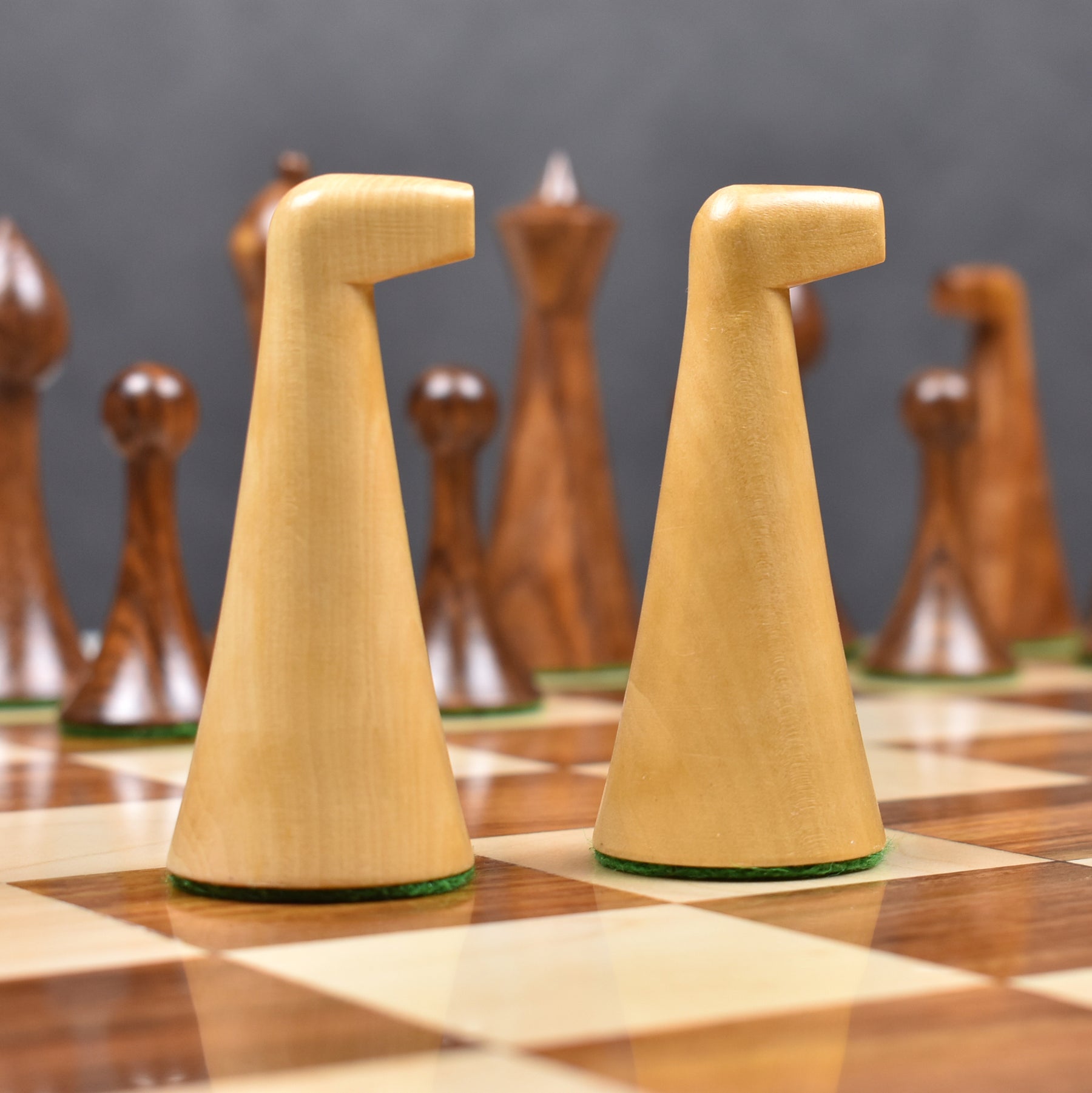 3.6" Herman Ohme Minimalist Chess Pieces Only Set - Golden Rosewood