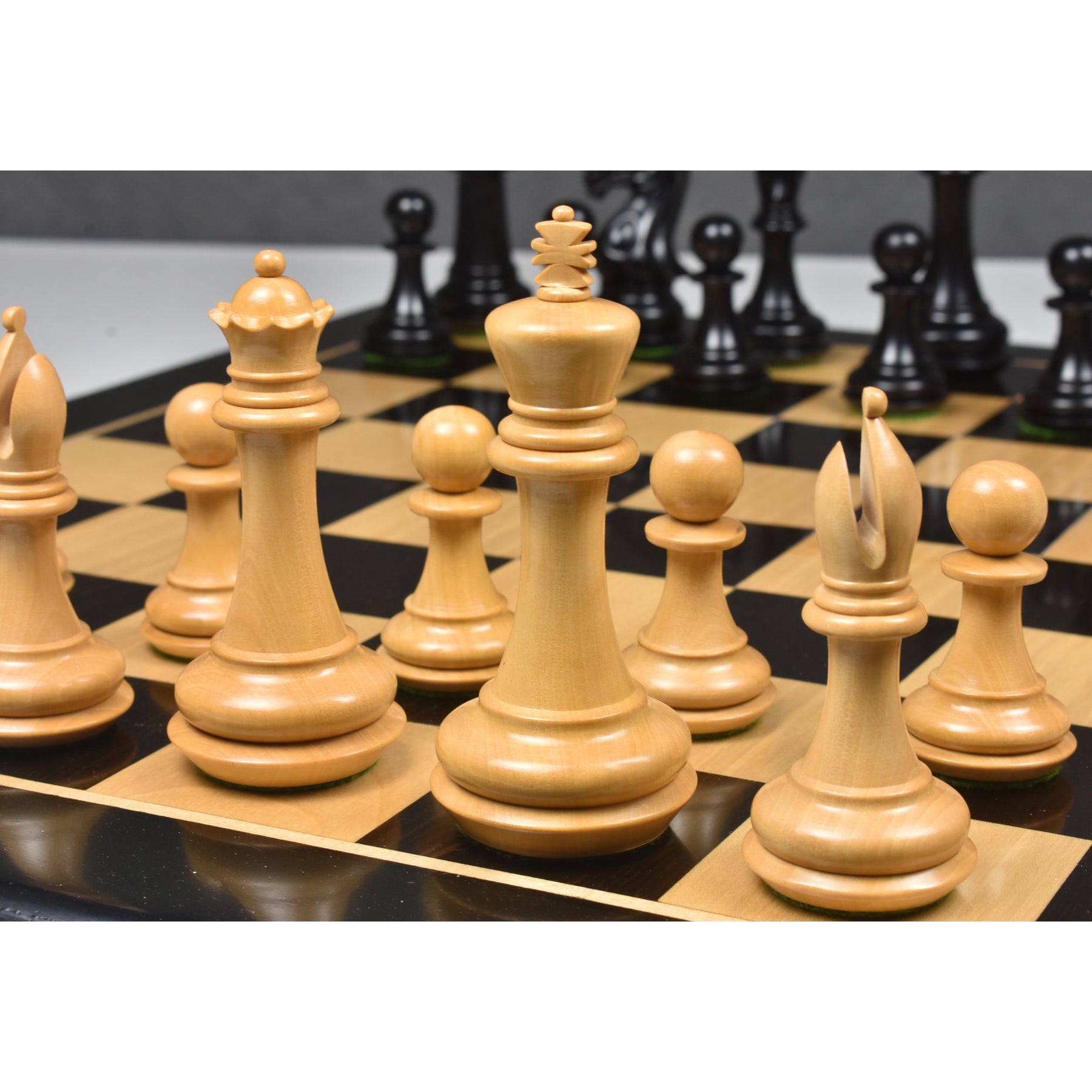 4.1" Chamfered Base Staunton Chess Pieces Only set- Triple Weighted